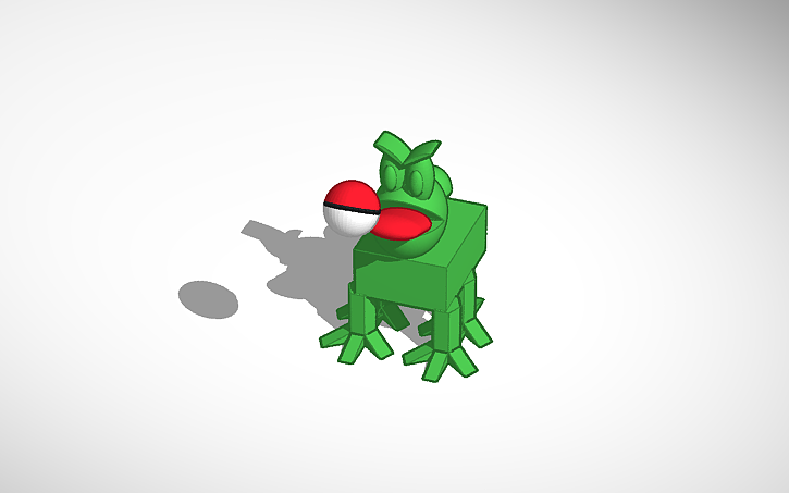 3D design Frog licks poke ball | Tinkercad