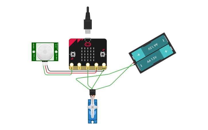 Circuit design 10_PIR_Servo - Tinkercad