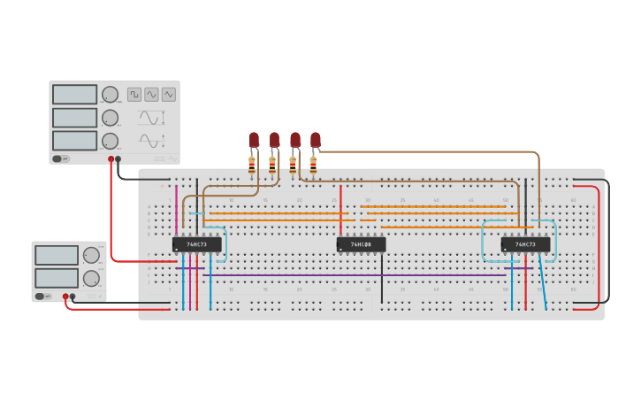 Circuit Design 4 Bit Synchronous Counter Tinkercad