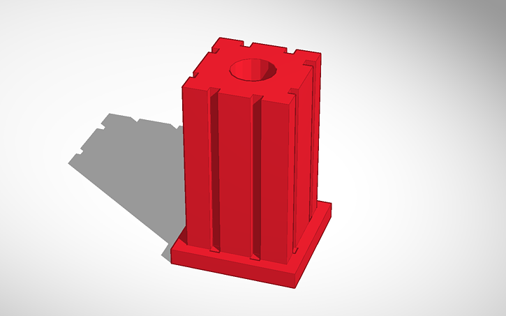 3D design Steel Square Tubing Castor Wheel Block - Tinkercad