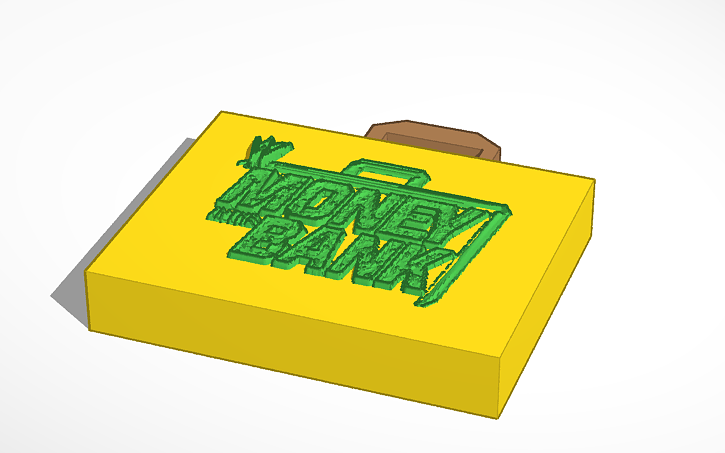3D design money in the bank briefcase - Tinkercad