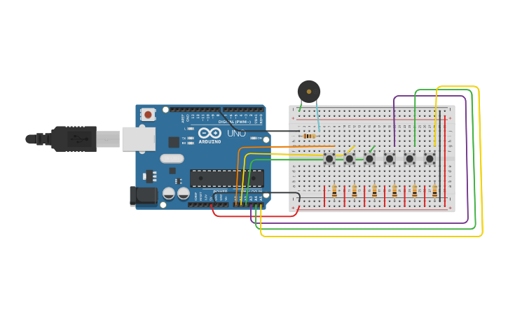 Circuit Design Arduino Keyboard Tinkercad