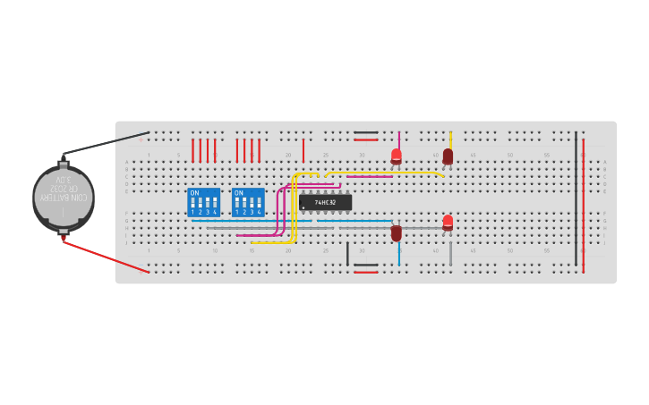 Circuit Design Encender 4 Leds Con Compuerta And Tinkercad