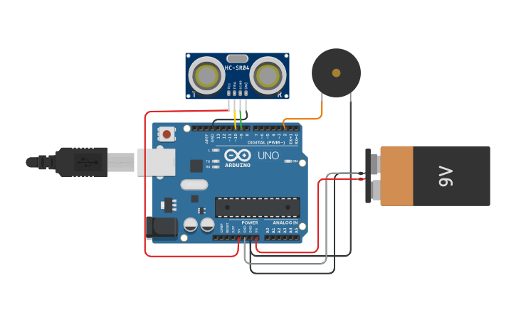Circuit Design Distance Sensor Revision Tinkercad