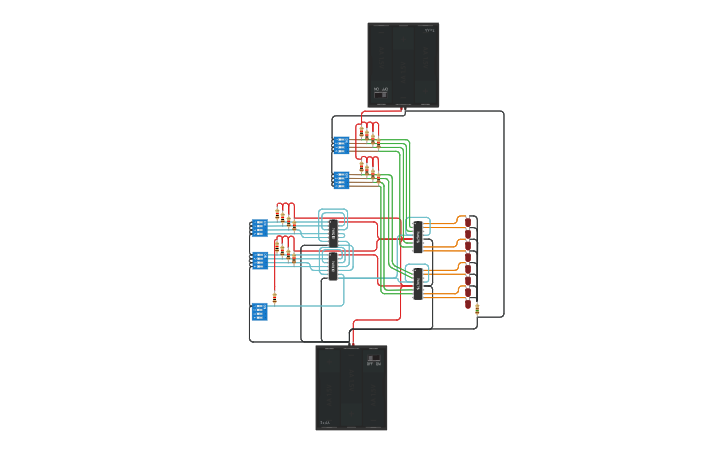 Circuit design LED as Output Device + Address Decoder | Tinkercad