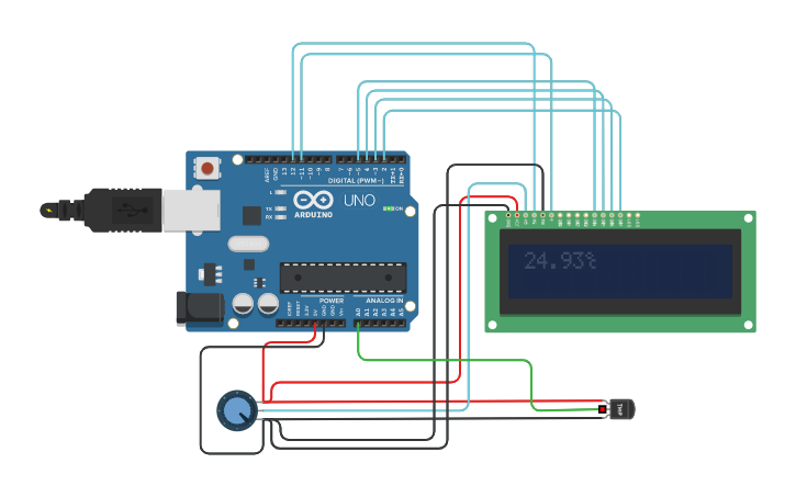 Circuit design Temp Sensor LCD_63070001 | Tinkercad