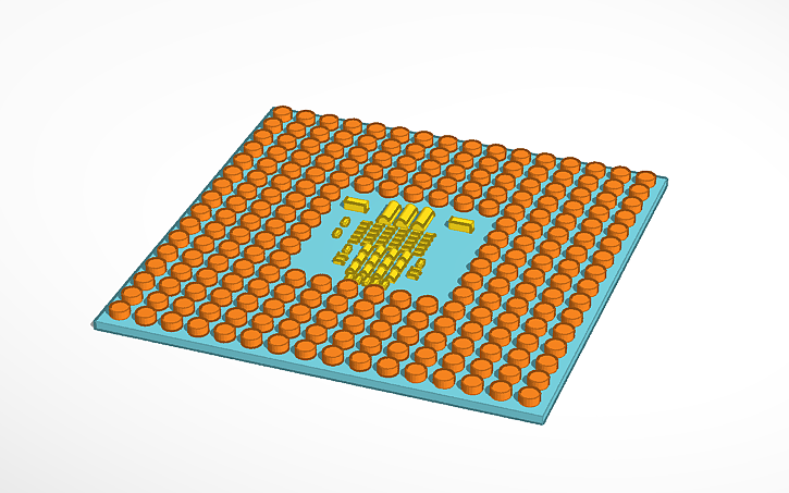 3D design Computer Chip - Tinkercad