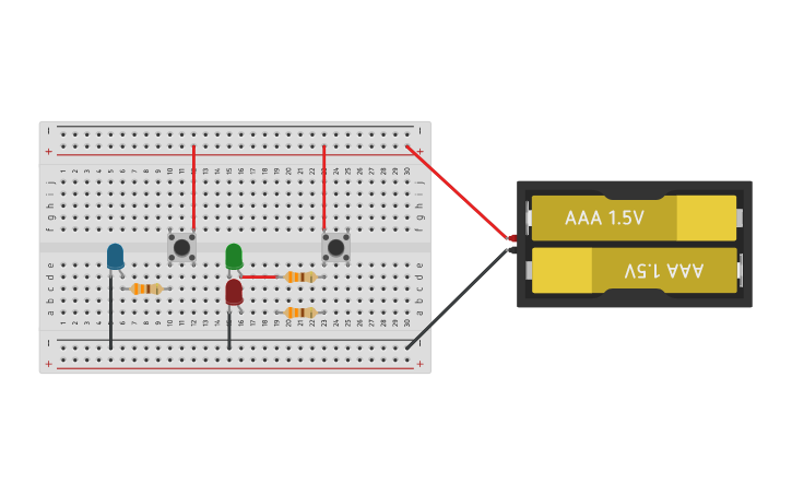 Circuit design Circuito 04 PULSADORES:Andrea Tena Puga - Tinkercad