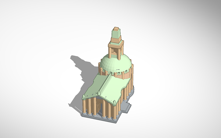 3D design #Architect Temple and lighthouse with gothic arches and staircase | Tinkercad