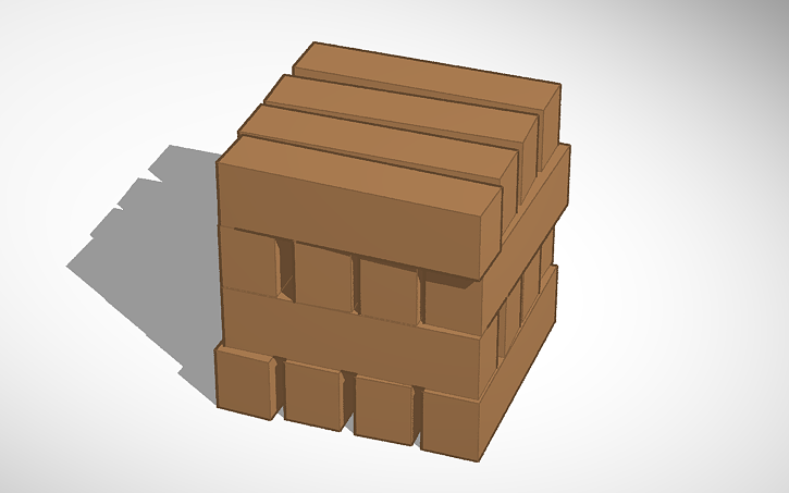 3D design Minecraft plank - Tinkercad