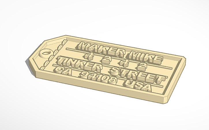 3D design Copy of Luggage Tag | Tinkercad