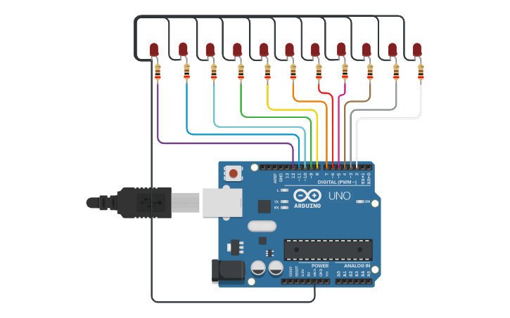 Circuit design 11ดวง | Tinkercad