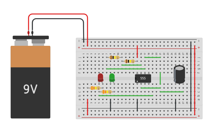 Circuit Design 555timer With 2 Blinking Leds Tinkercad
