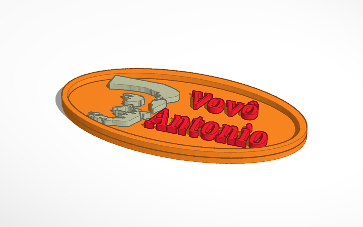 3D design Vovo Antonio Chaveiro 2019 - Tinkercad