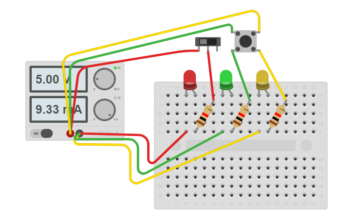Circuit design Circuito aula 1 | Tinkercad