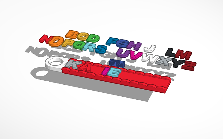 3D design Lesson: Key ring, letters! result | Tinkercad
