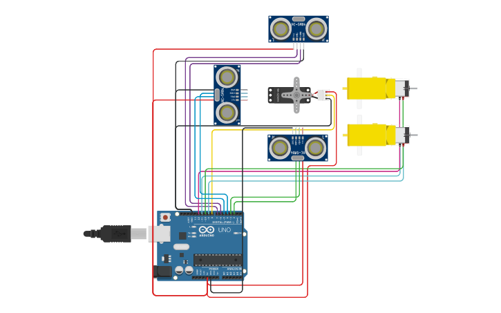 Circuit design Smart car - Tinkercad