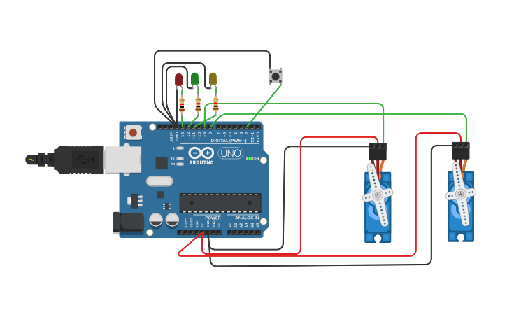 Circuit design Ex7 (Multitasking and interaction): - Tinkercad