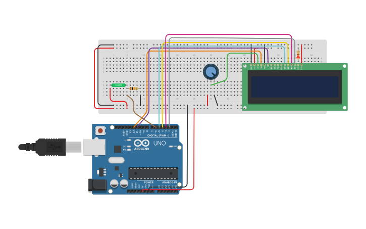 Circuit design proyecto n11 arduino Bola de cristal | Tinkercad