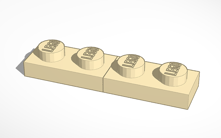 3D design 1 x 4 Lego Plate - Tinkercad