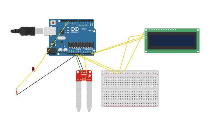 Circuit design Smart Agriculture - Tinkercad