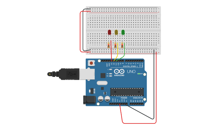 Circuit Design Act 4 Leds And Breadboards Tinkercad