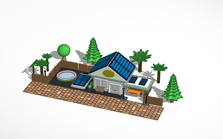 3D design PROJEK: RUMAH HIJAU TRIO - Tinkercad