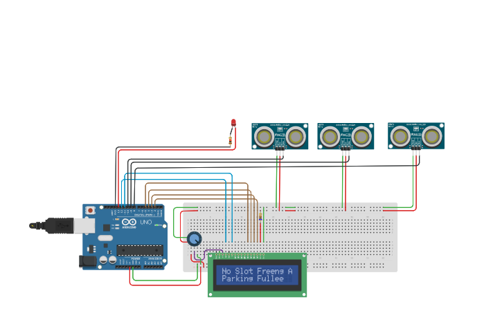 Circuit design Smart Car Parking System - Tinkercad