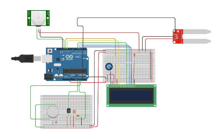 Circuit design crop health monitoring system - Tinkercad