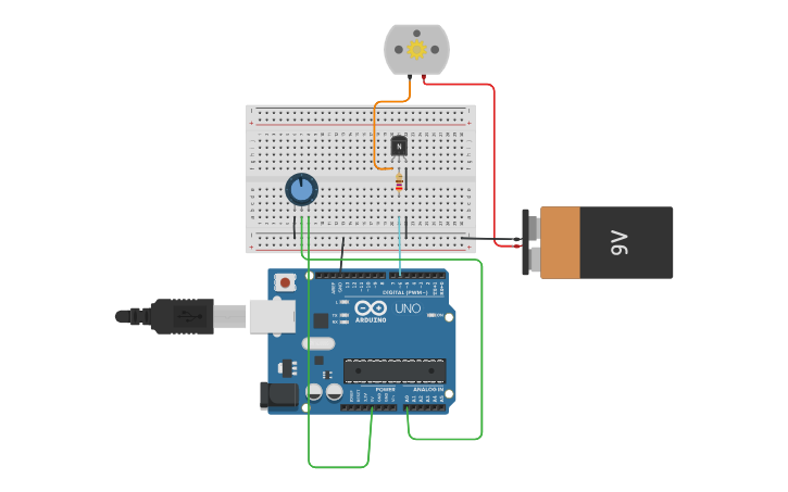 Circuit design motor - Tinkercad