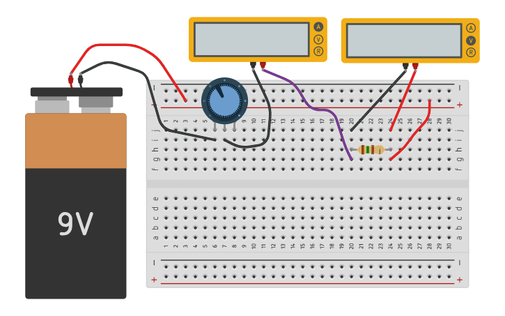 Circuit design OHM`S LAW - Tinkercad