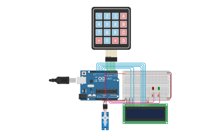 Circuit design Digital Door Lock project - Tinkercad