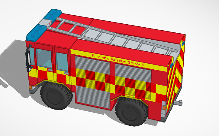 3D design small fire engine - Tinkercad