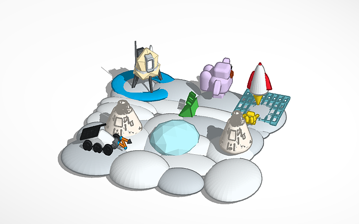 3D design moon base, ies la atalaya Conil. - Tinkercad
