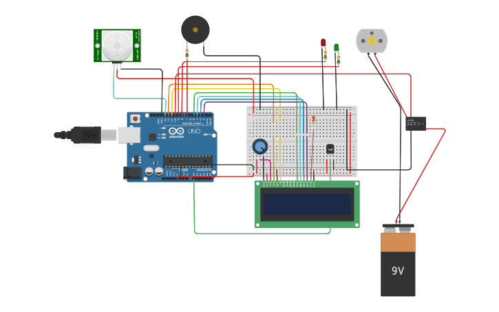 Circuit design baño - Tinkercad