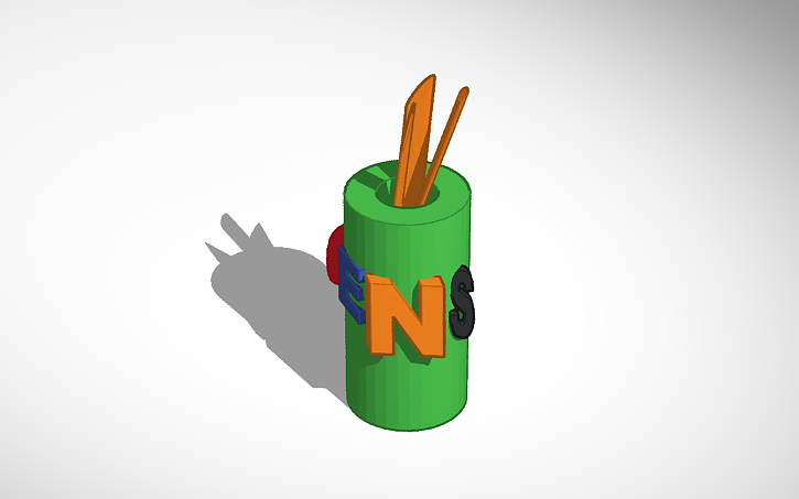 3D design Pen Holder - Tinkercad