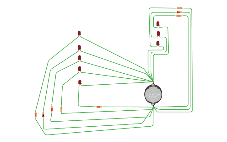 Circuit design Luces Led - Tinkercad