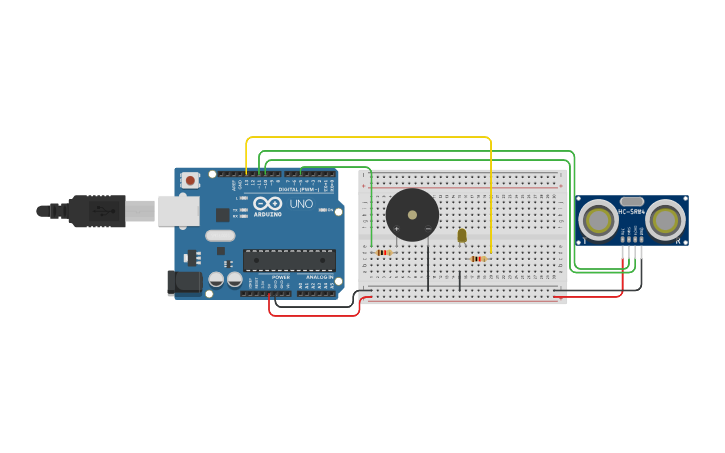 Circuit design sensor de proximidade - Tinkercad