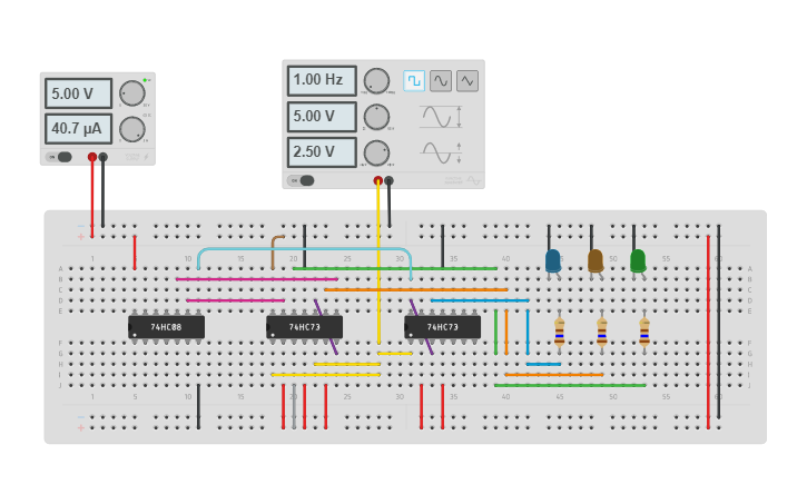 Circuit Design Sync Down Counter Tinkercad
