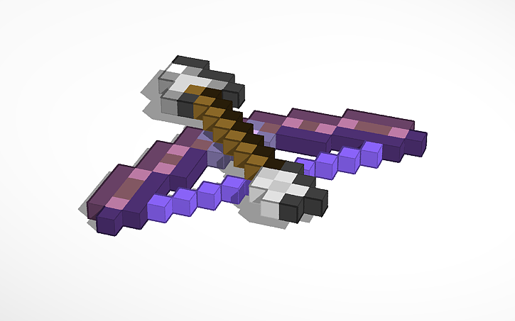 3D design Minecraft Enchanted Bow - Tinkercad