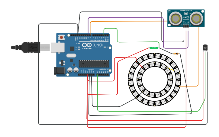 Circuit design Copy of Tilt Sensor with Chained Two Neopixel Ring 16+24 ...