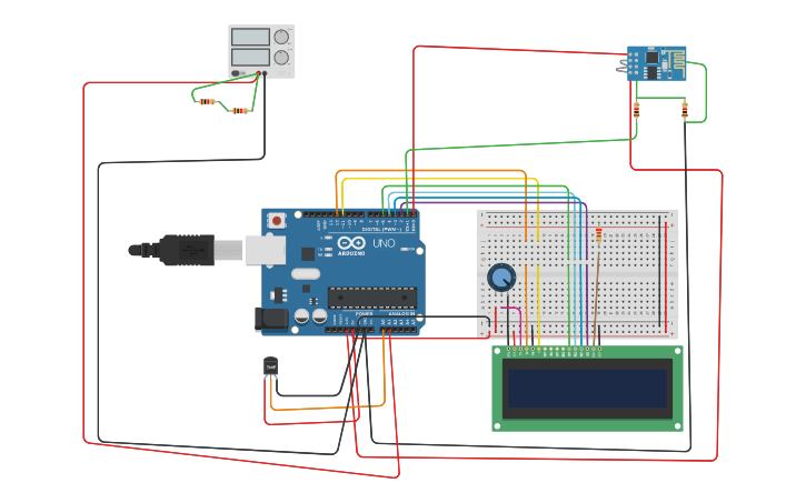 Circuit design 19BEC1372-Weather monitoring using API | Tinkercad