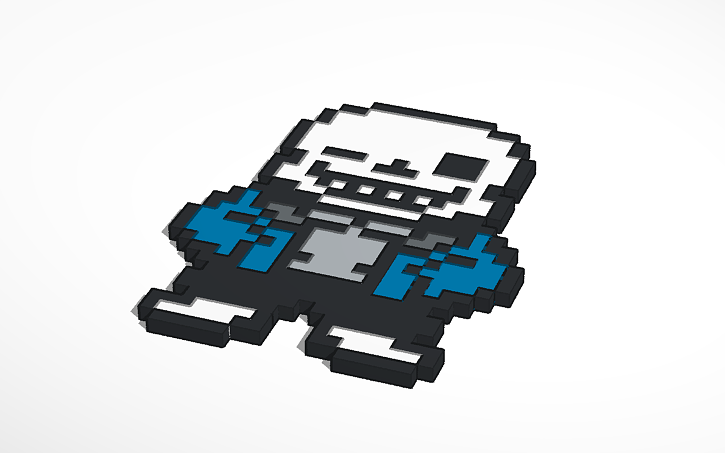 3D design Sans Undertale Pixel Art | Tinkercad