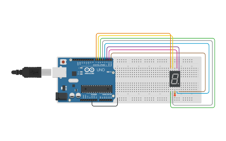 Circuit Design 7 Segment Display 0 9 Count Tinkercad