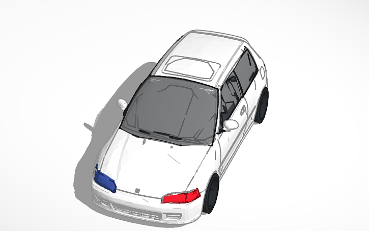 3D design initial d honda civic eg6 spiting flames | Tinkercad