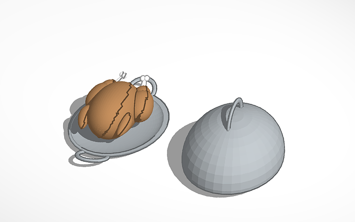 3D design turkey dinner - Tinkercad