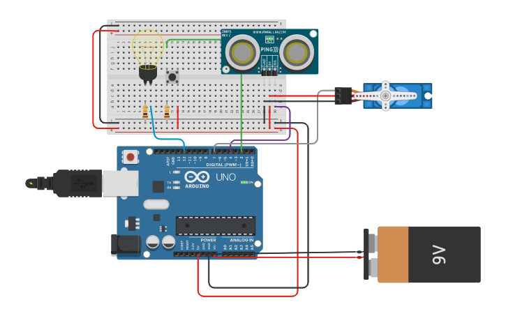 Circuit design Fish Feeding System Nandini - Tinkercad