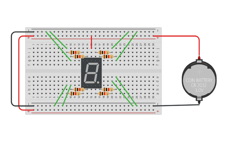 Circuit design Display 7 elementos | Tinkercad Circuit design Display 7 elementos | Tinkercad