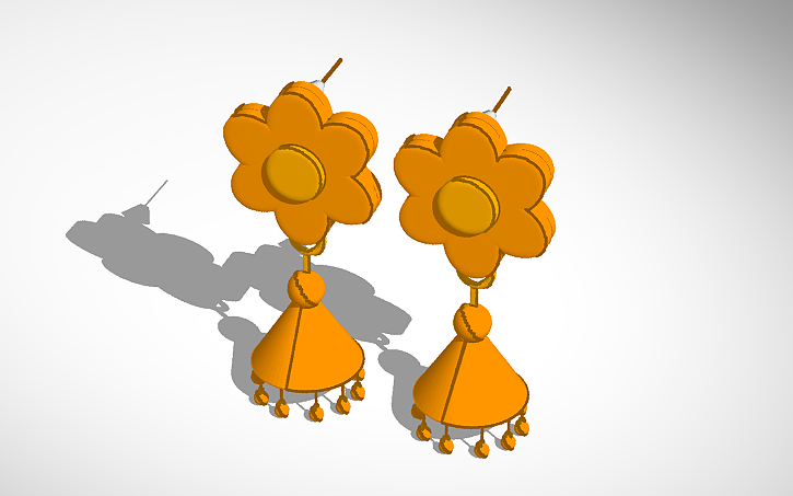 3D design Earrings - Tinkercad