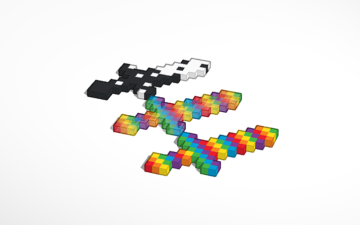 3D design Minecraft Sword color combinations | Tinkercad